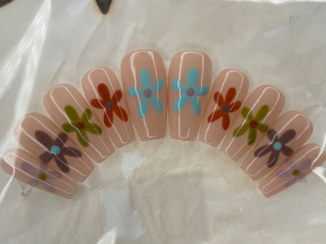 Whimsy • Press on Nails • Ren Faire Nails • Spring Nails • Floral Nails ...