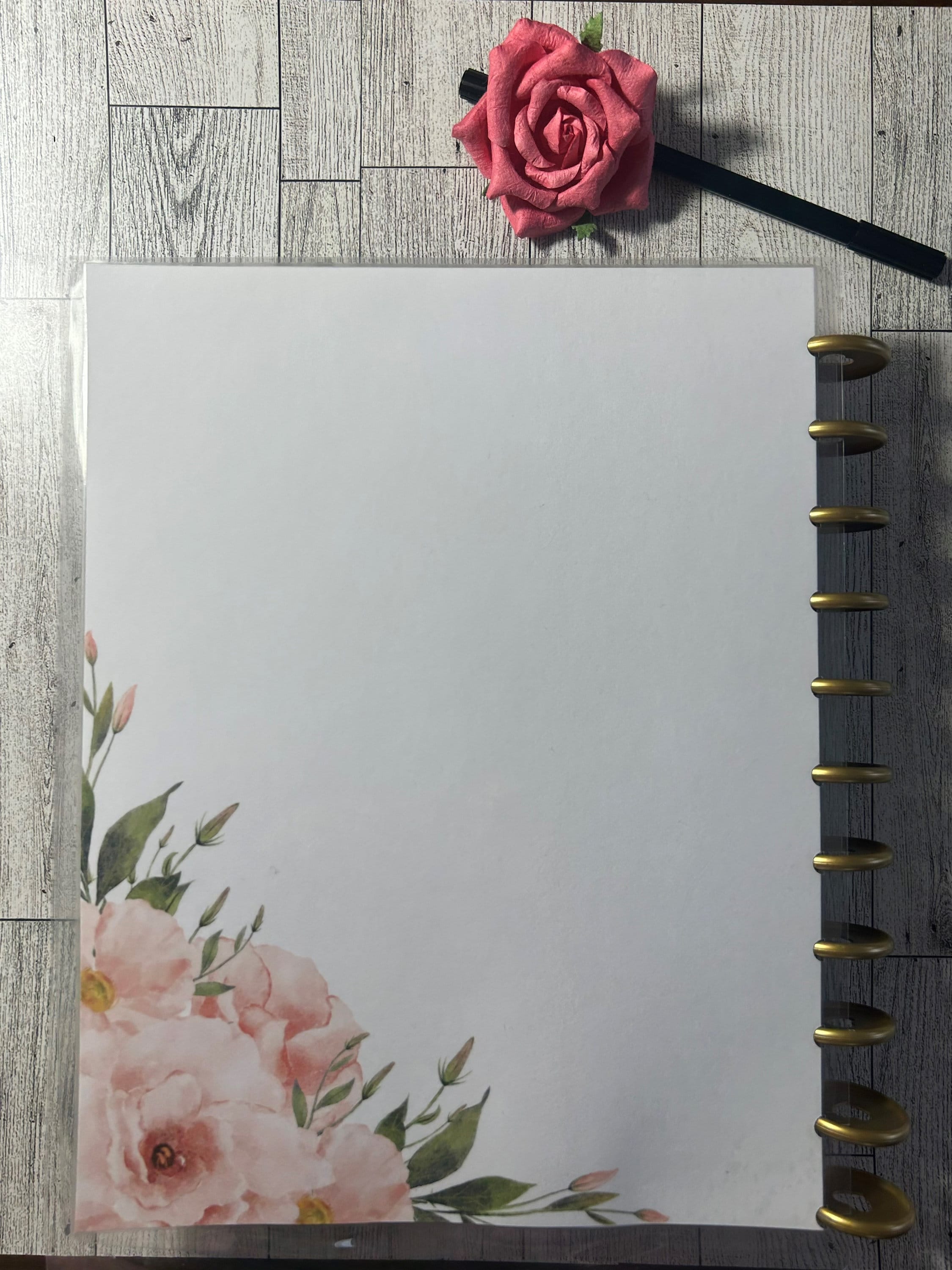Planner Cover Floral Laminated Cover Set Floral Back Cover for 8.5x11 ...