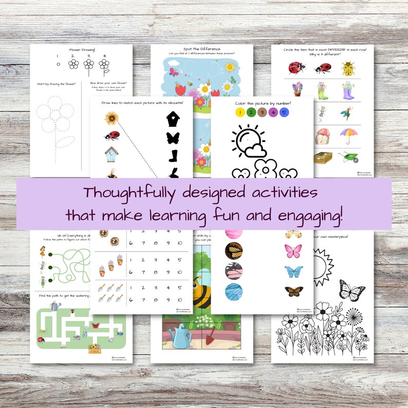 Flower Garden Activity Bundle for Kids, Printable PDF; Preschool ...