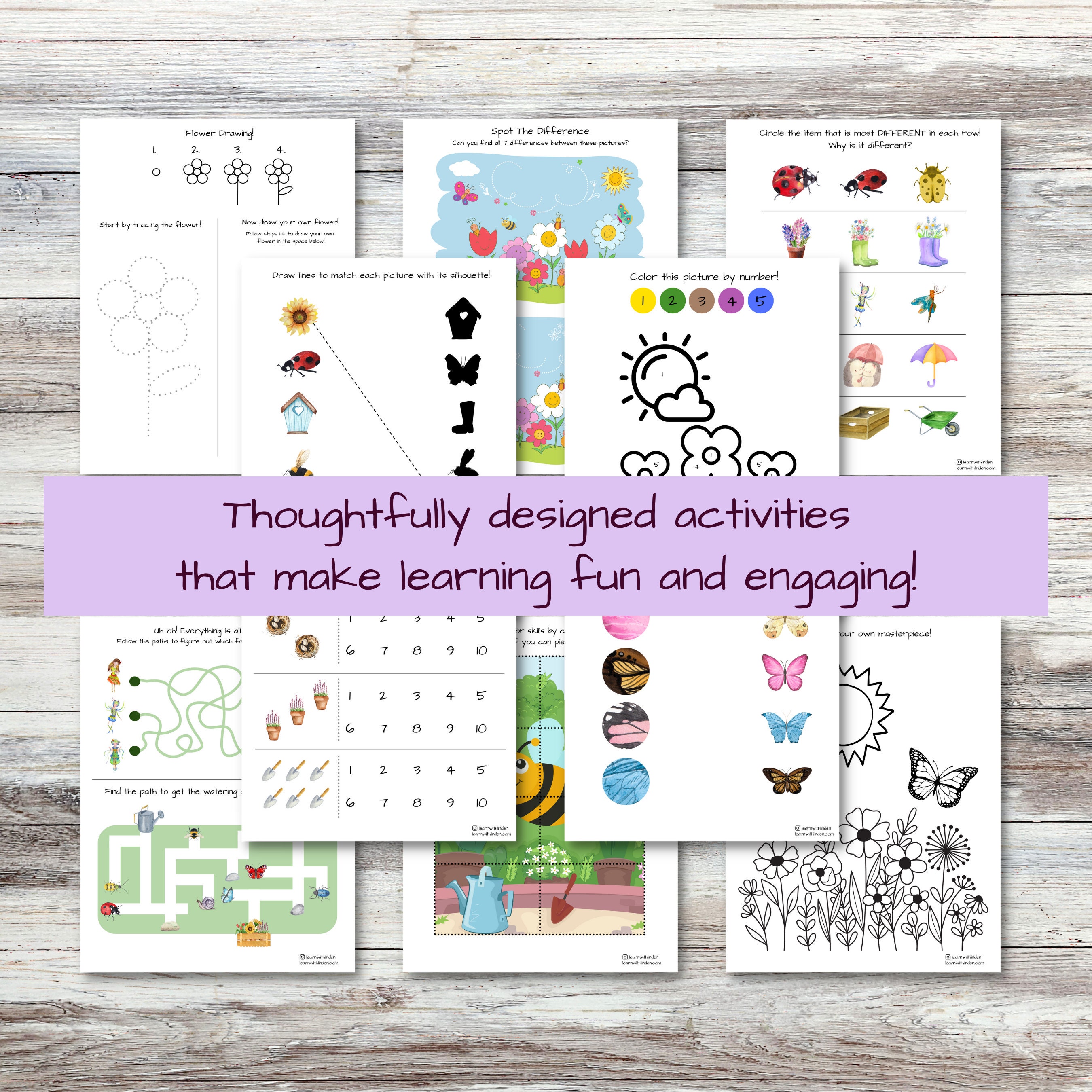 Flower Garden Activity Bundle for Kids, Printable PDF Preschool ...