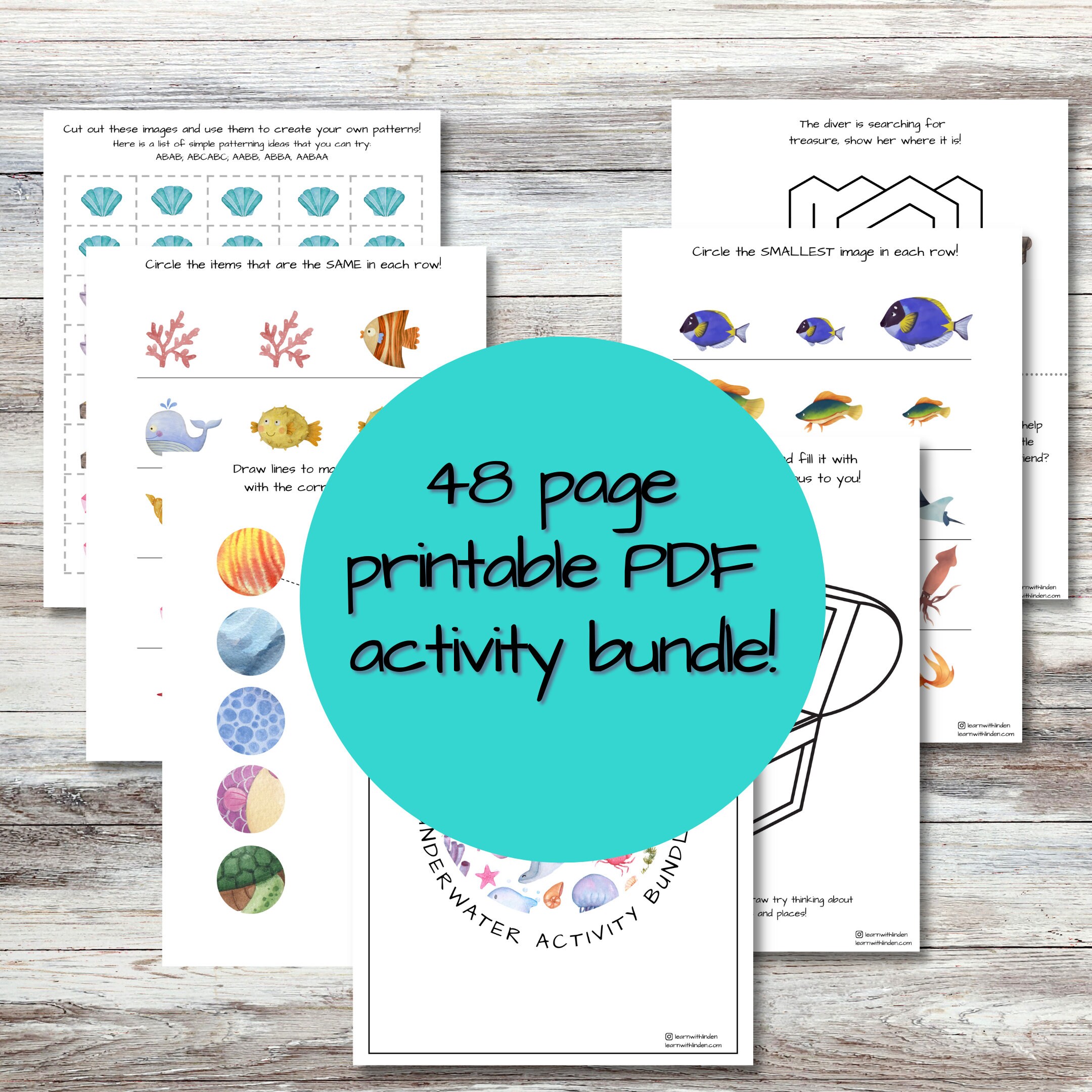 Underwater Activity Bundle for Kids, Printable PDF, Preschool ...