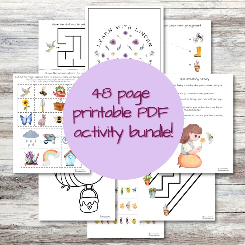 Flower Garden Activity Bundle for Kids, Printable PDF; Preschool ...