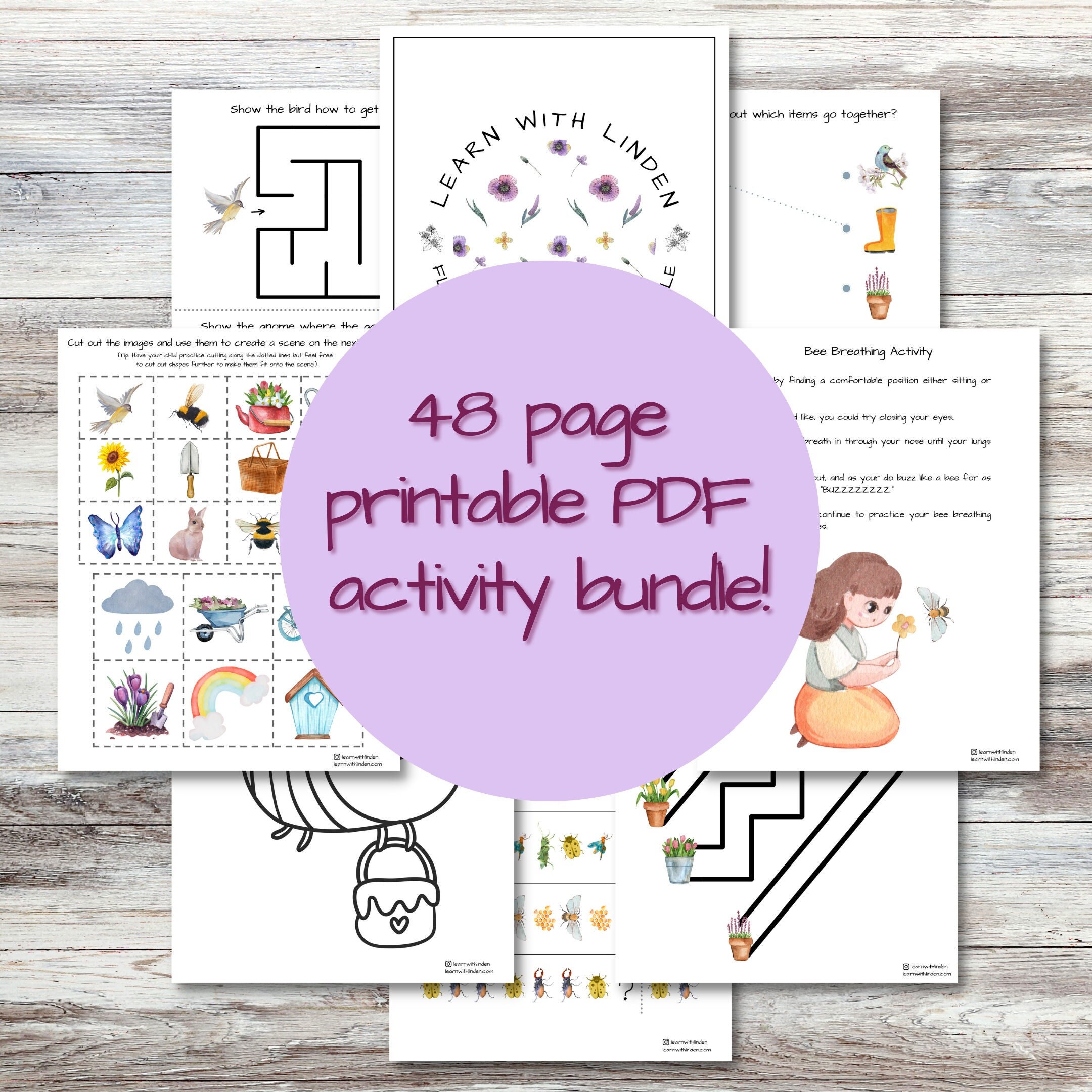 Flower Garden Activity Bundle for Kids, Printable PDF Preschool ...
