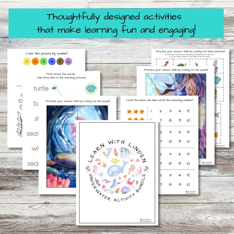 Underwater Activity Bundle for Kids, Printable PDF, Preschool ...