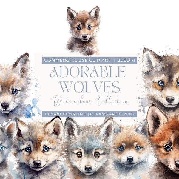Wolf Watercolor - Etsy