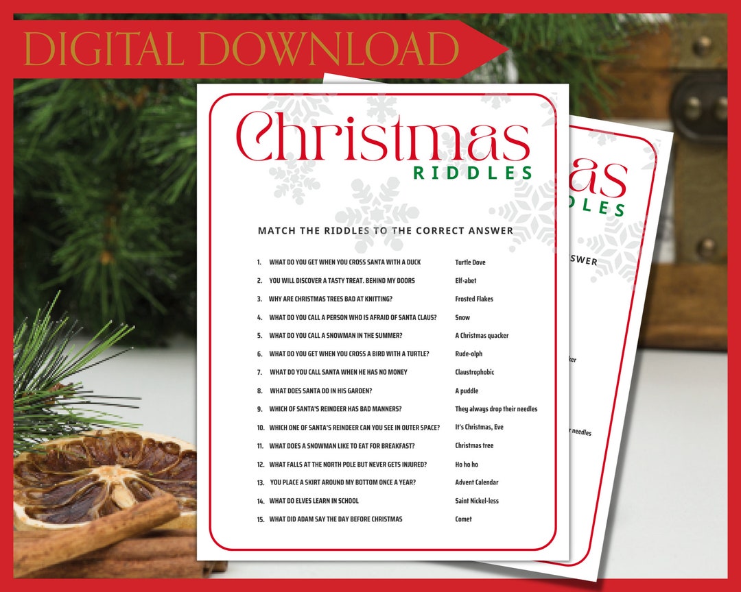 Christmas Riddles, Christmas Party Games, Printable Games, Christmas ...