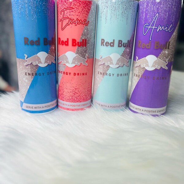 Pink Red Bull Tumbler - Etsy UK