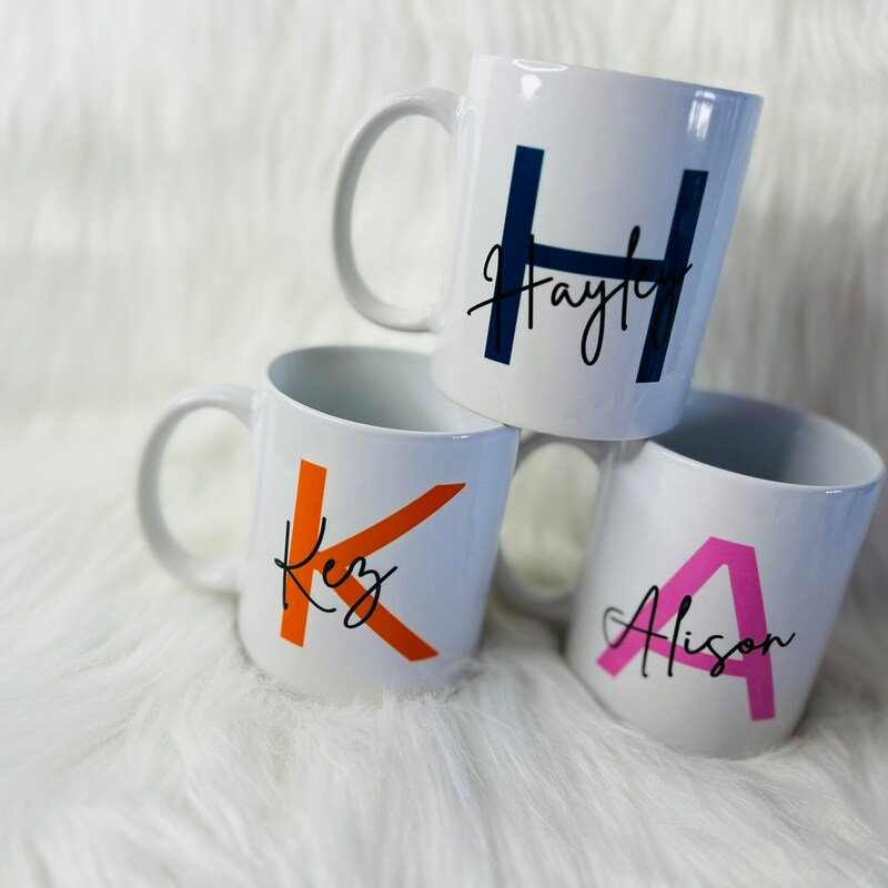 Initial Mugs - Etsy