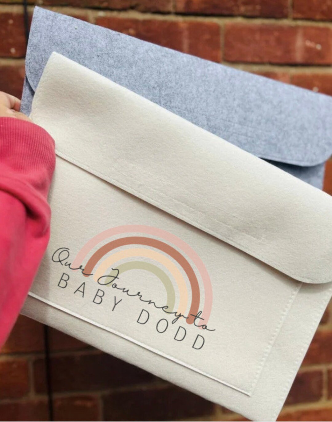 Personalised Pregnancy Note Folder, Baby Note Folder Rainbow Design ...