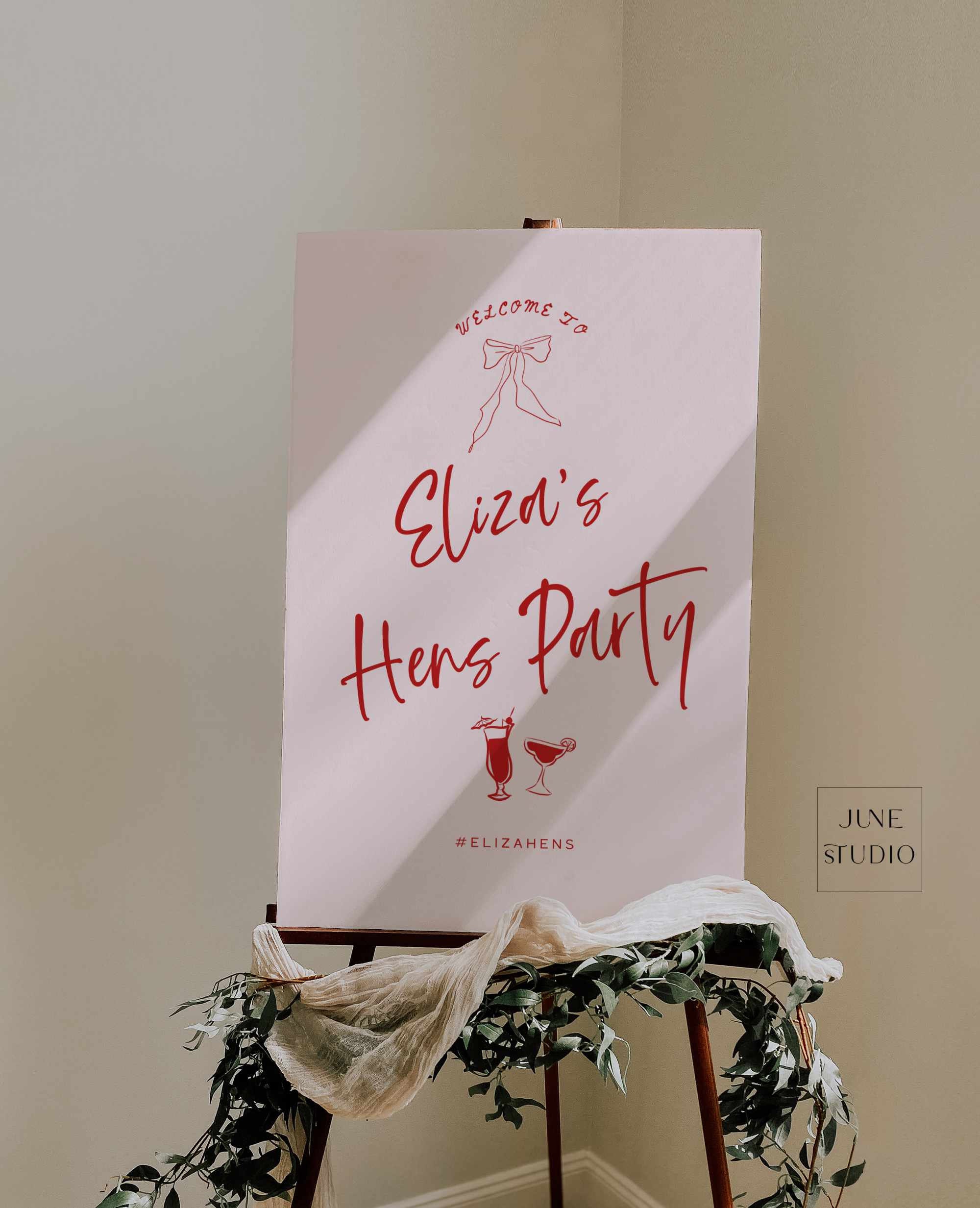 Unique Hens Party Welcome Sign Template Printable Bachelorette Party ...