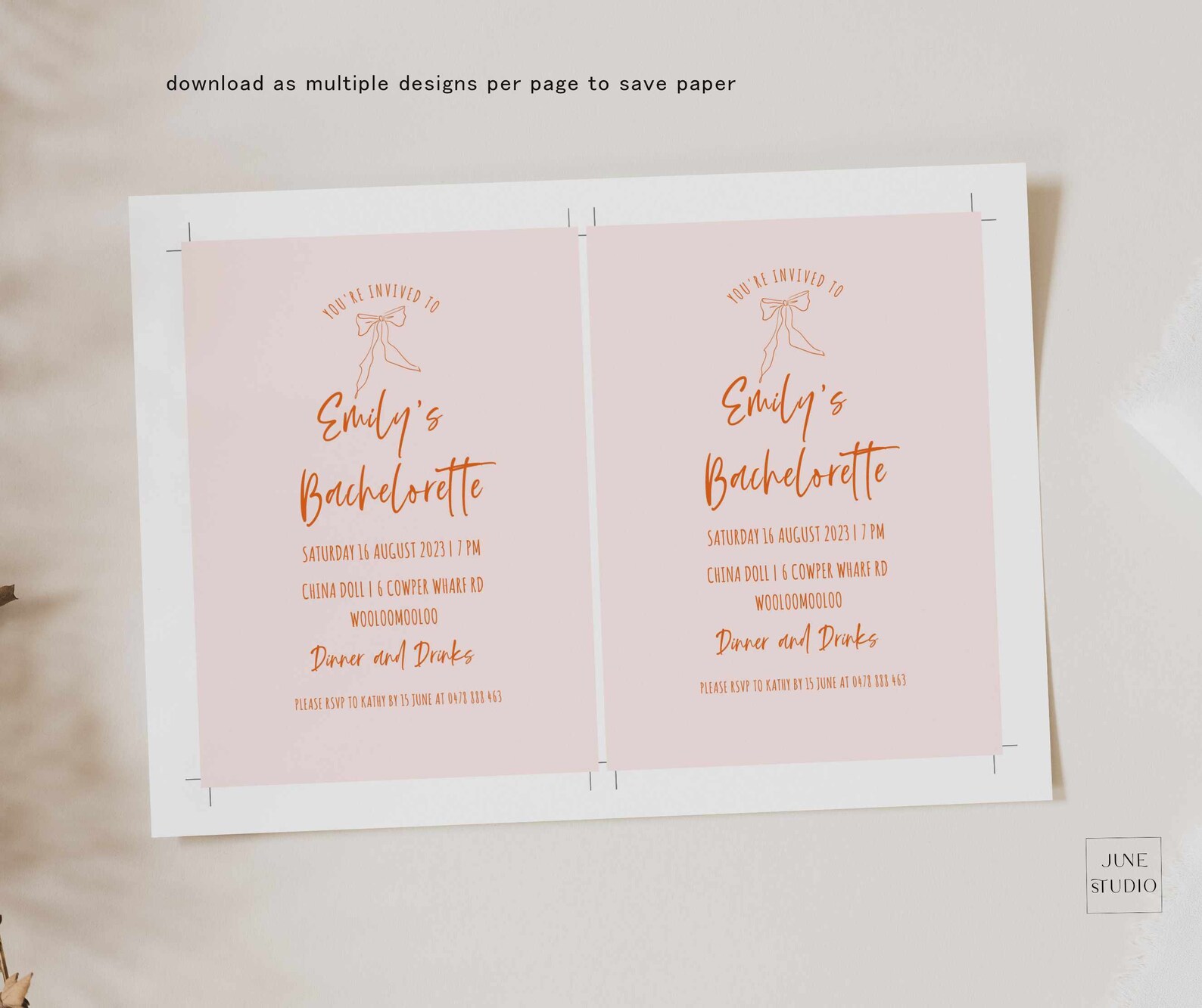 Unique Hens Party Invitation Template Editable Wavy Hens Do ...