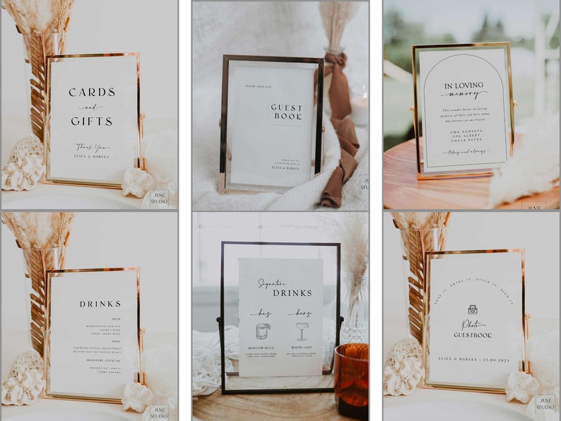 Modern Wedding All-in-one Bundle, Invitation + Stationery + Signage ...