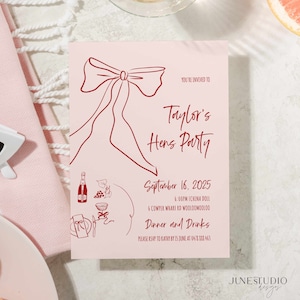 Bow Hens Party Welcome Sign Template Hand-drawn Illustration ...
