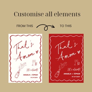 That's Amore Engagement Party Welcome Sign Template: Hand-drawn Pizza ...