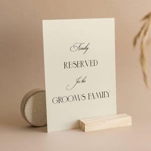 Elegant Wedding Reserved Table Sign Template: Old Money Modern Vintage ...