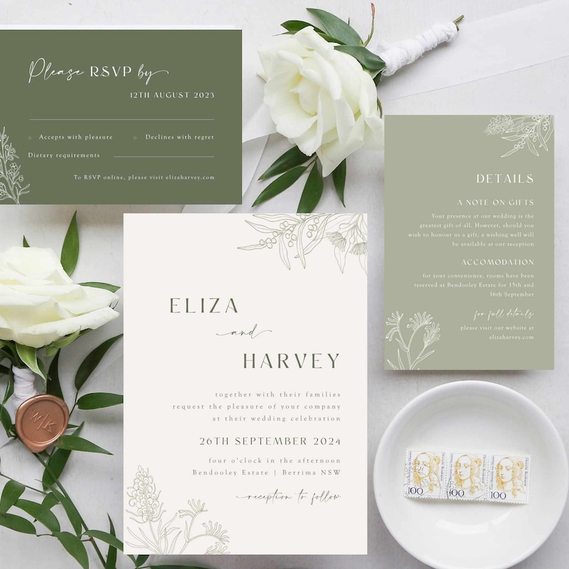 Botanical Invitation - Etsy