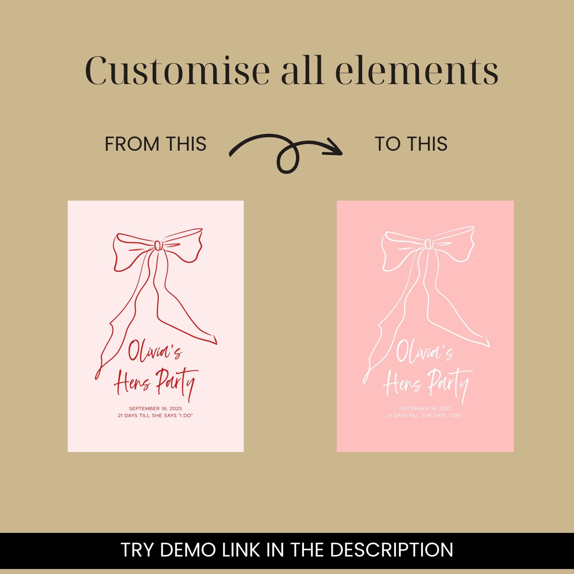 Bow Hens Party Welcome Sign Template Hand-drawn Illustration ...