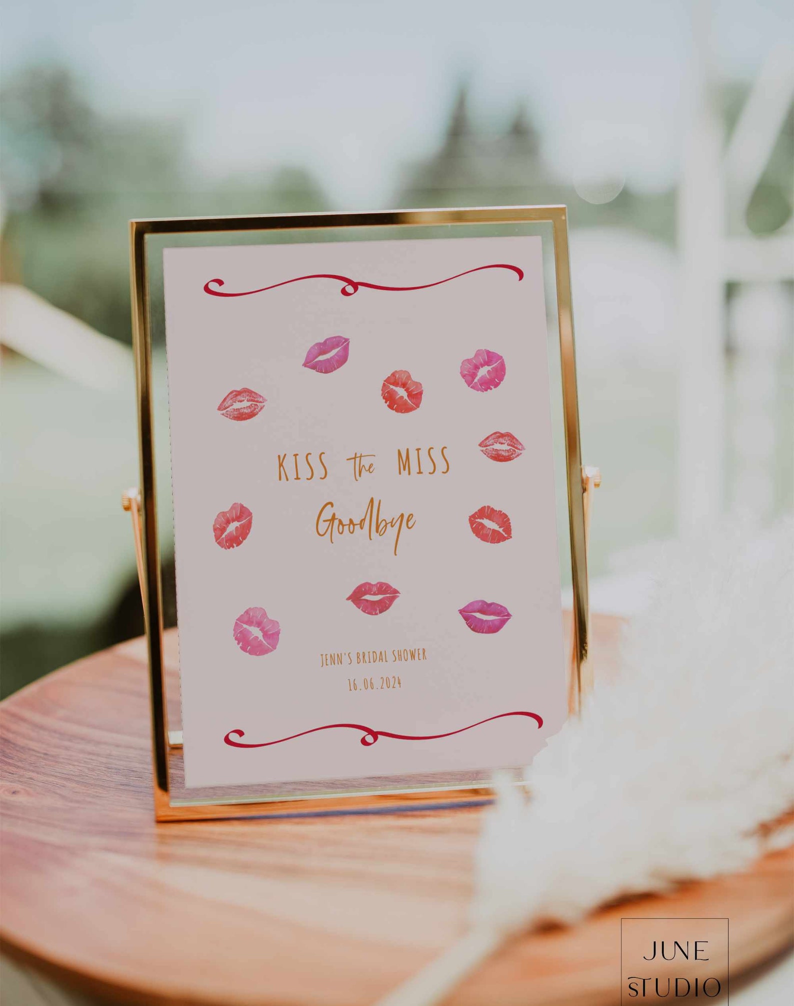 Kiss the Miss Goodbye Sign Template Hens Party Cute Script - Etsy