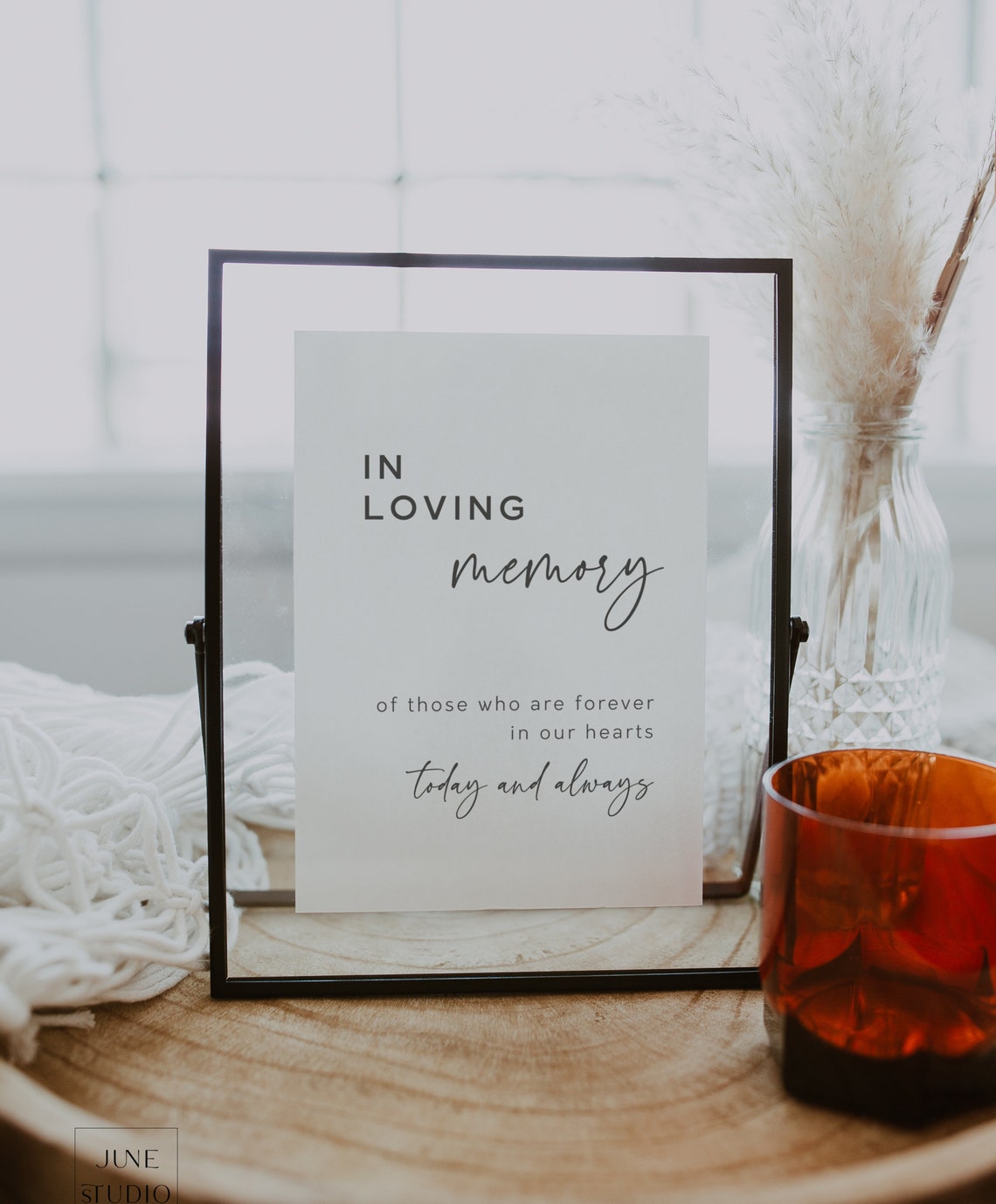 Modern Minimalist in Loving Memory Sign Template Printable - Etsy