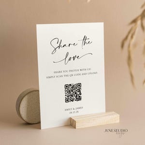 Wedding Photo Sharing Sign: QR Code Template (editable Digital Download ...