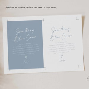 Something Blue Crew Proposal Card Template (editable 5x7, 4x6, A6) - Etsy