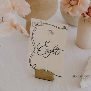 Hand Drawn Wedding Table Number Template Download Whimsical Minimalist ...