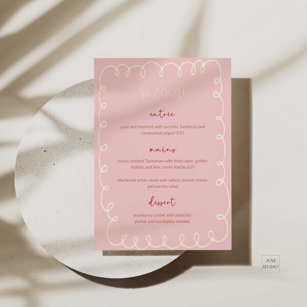 Unique Menu Cards - Etsy