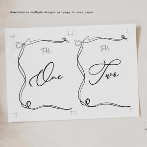 Hand Drawn Wedding Table Number Template Download Whimsical Minimalist ...