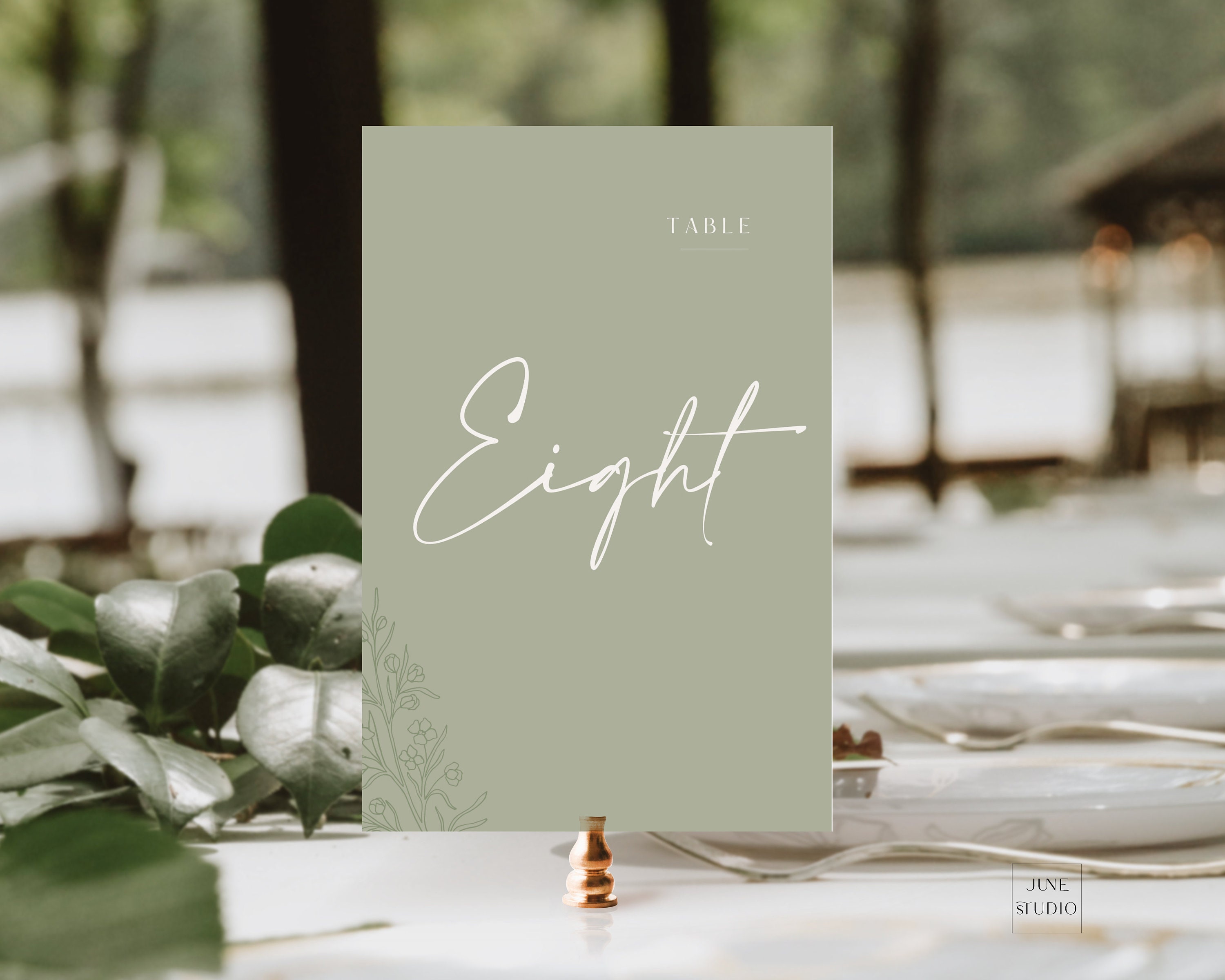 Sage Green Wedding Table Number Template Floral Wedding Table - Etsy