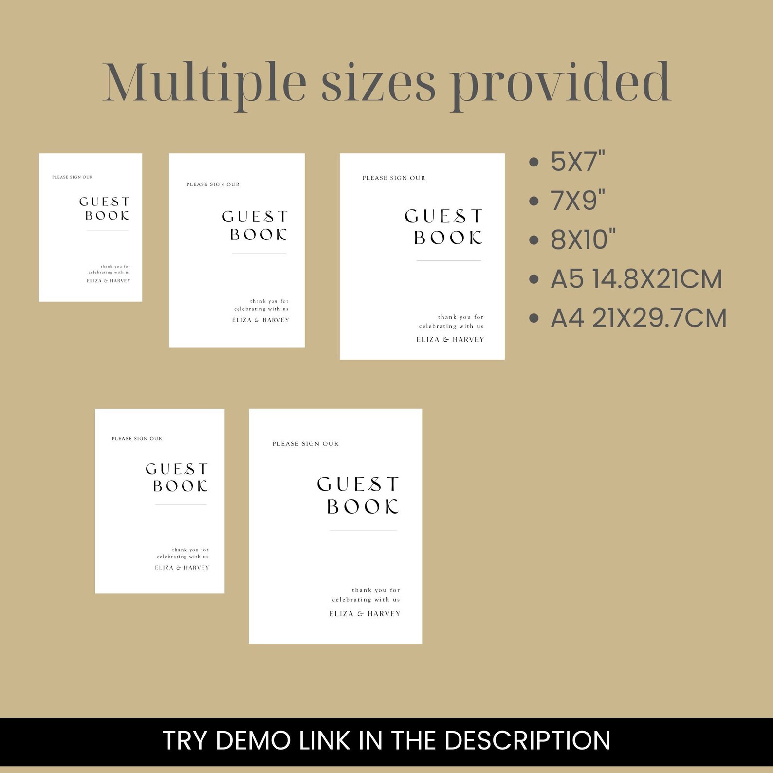 Modern Guest Book Sign Template, Editable Minimal Sign Our Guest Book ...