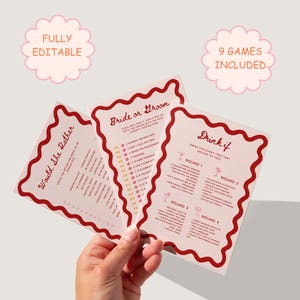 Wavy Border Template Bridal Shower Games, Red and Pink Bachelorette ...
