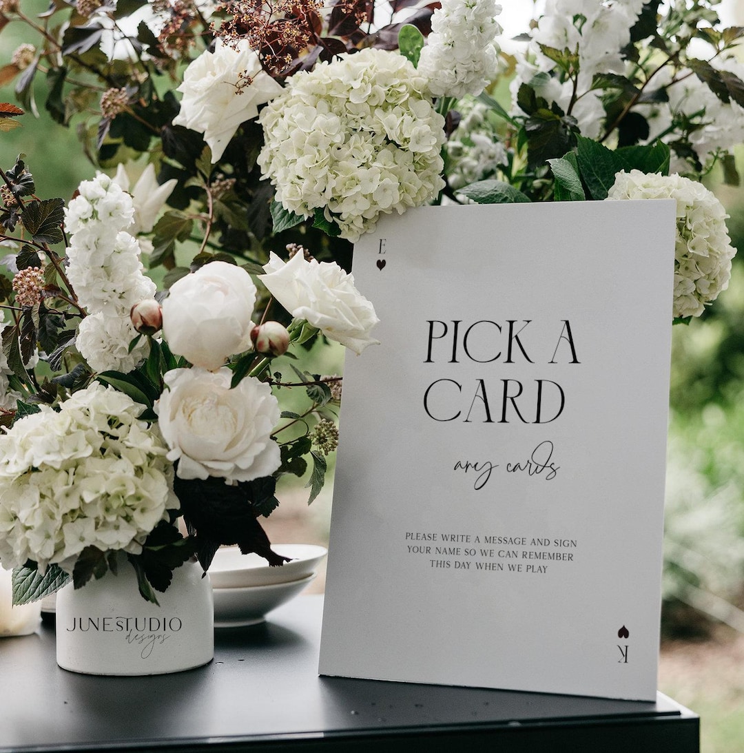 Pick a Card Sign Template Playing Cards Guestbook Sign Wedding Playing ...