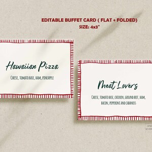 Hand Drawn Buffet Card Template Engagement Pizza Food Label, Wedding ...