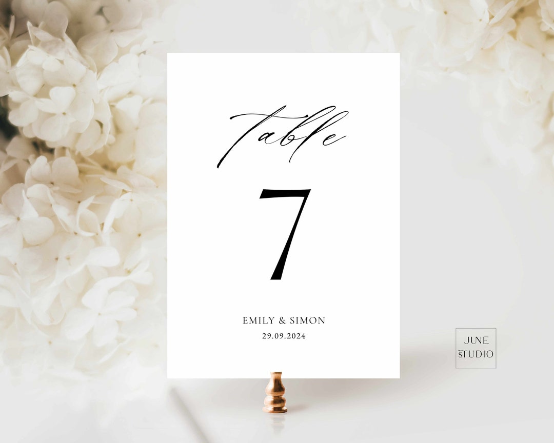 Personalized Printable Wedding Table Number Digital Template Editable ...