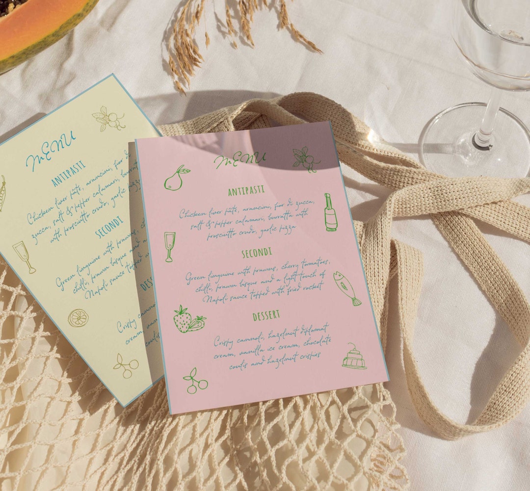 Italian Wedding Menu Unique Hens Party Menu Cards Template Download ...