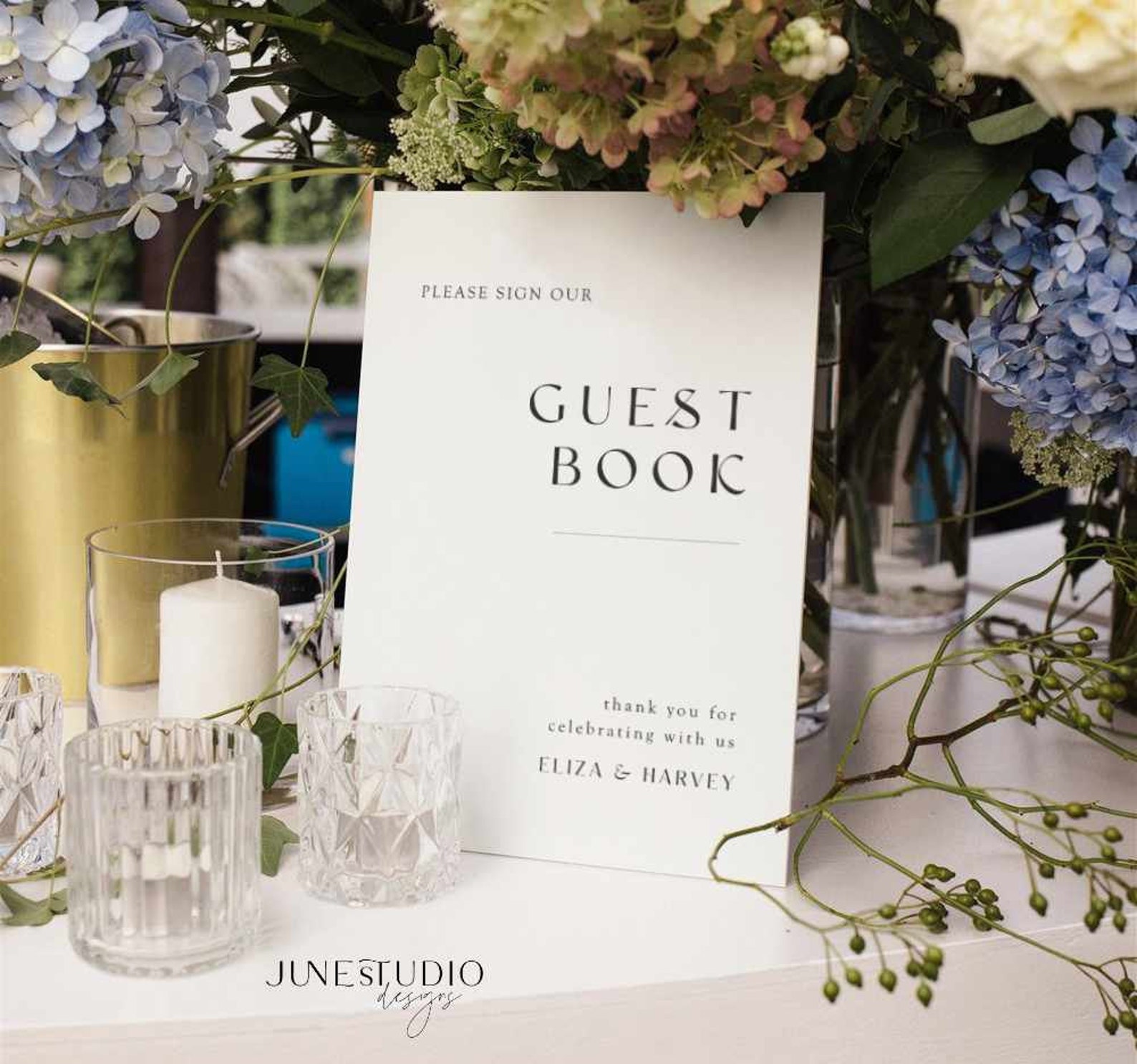 Modern Guest Book Sign Template, Editable Minimal Sign Our Guest Book ...