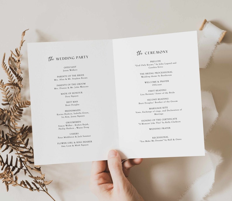 Church Wedding Program Booklet Template: Catholic Christian Wedding ...