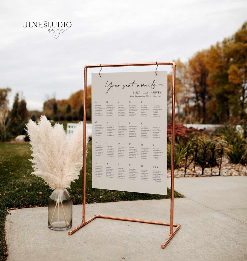 Wedding Seating Chart Organizer Alphabetical Seating Plan Portrait ...