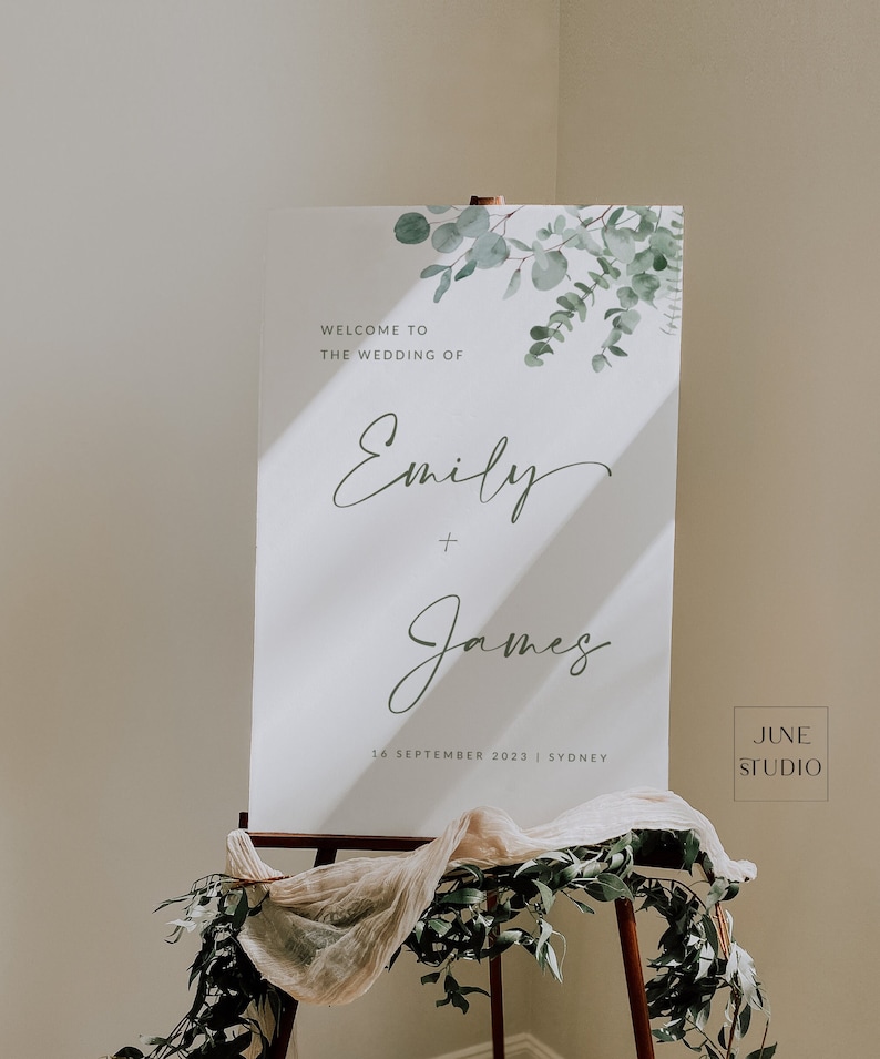 Eucalyptus Wedding Welcome Sign Template Editable Welcome to - Etsy ...