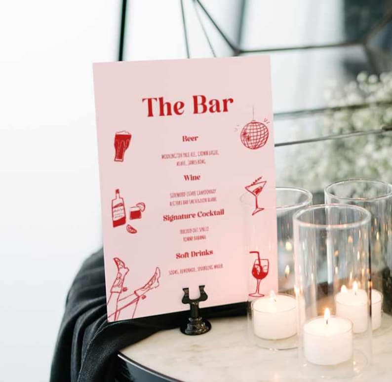 Cowgirl Bachelorette Bar Menu: Last Rodeo Signature Drinks (editable ...