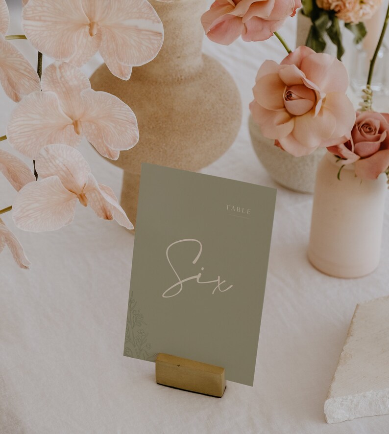 Sage Green Wedding Table Number Template Floral Wedding Table - Etsy