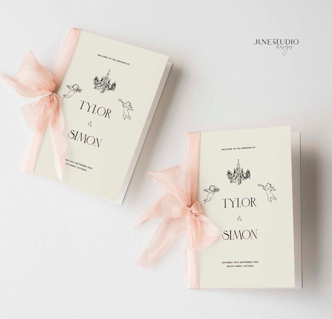 Wedding Program Template Printable Vintage Inspired Church Program Time ...