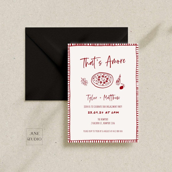 Italian Theme Engagement Party Invitation - Etsy