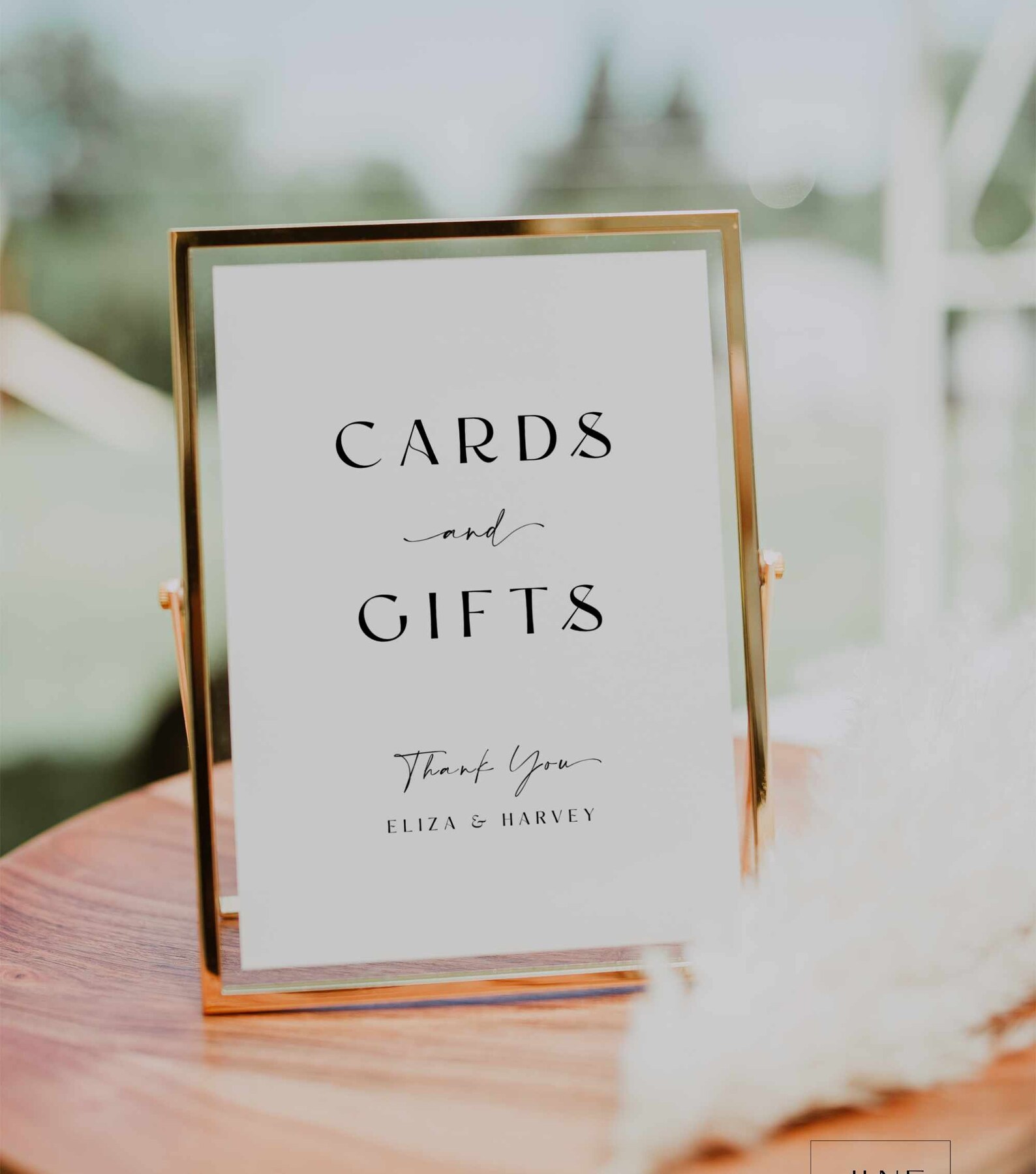 Modern Wedding Cards and Gifts Sign Template Editable Minimal Gift and ...