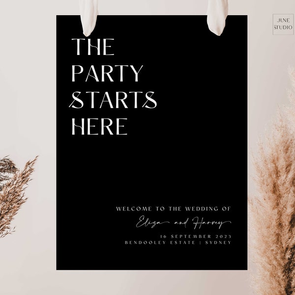 The Party Starts Here Sign - Etsy