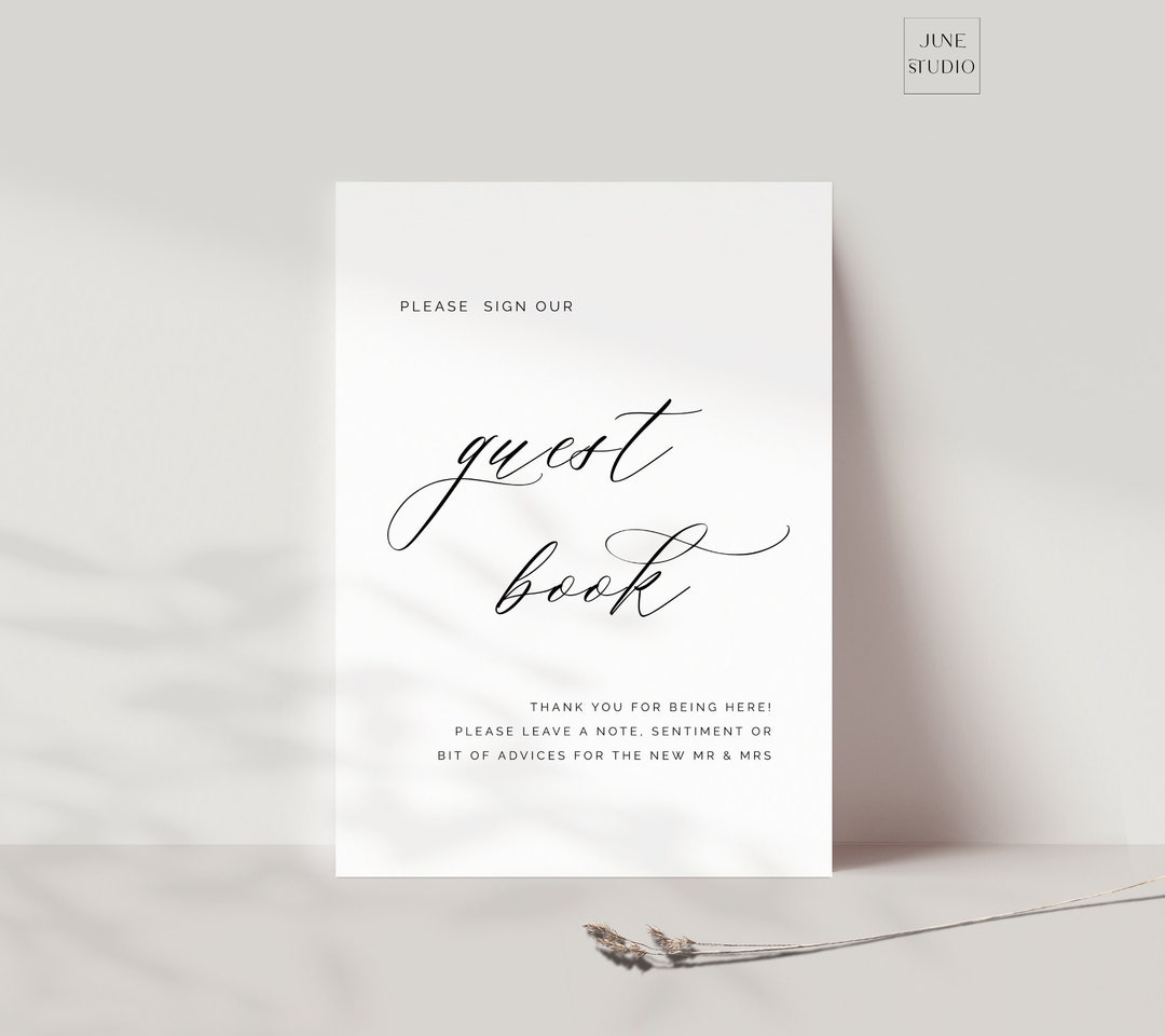 Elegant Wedding Guest Book Sign Template Wedding Guest Sign in - Etsy