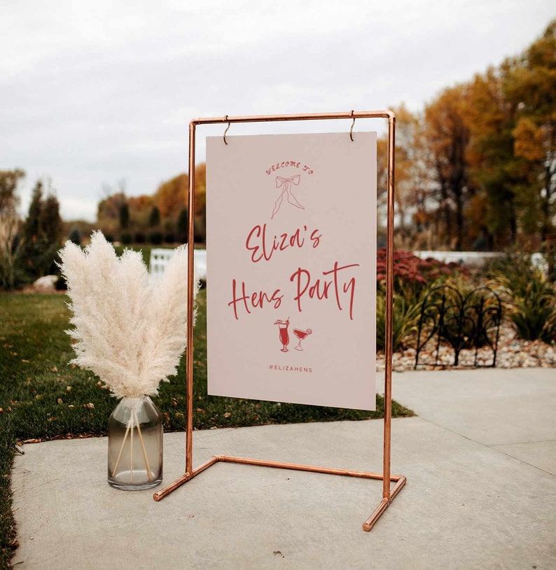 Unique Hens Party Welcome Sign Template Printable Bachelorette Party ...