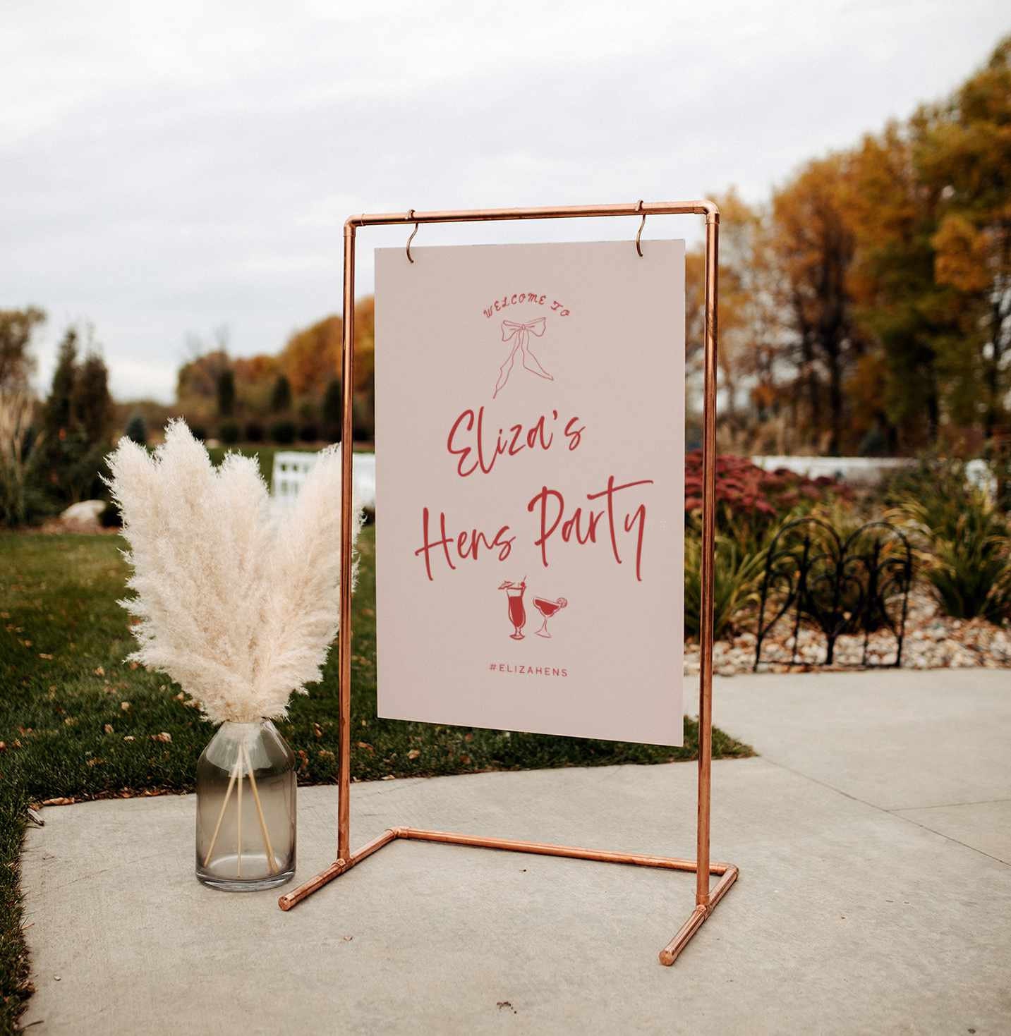 Unique Hens Party Welcome Sign Template Printable Bachelorette Party ...