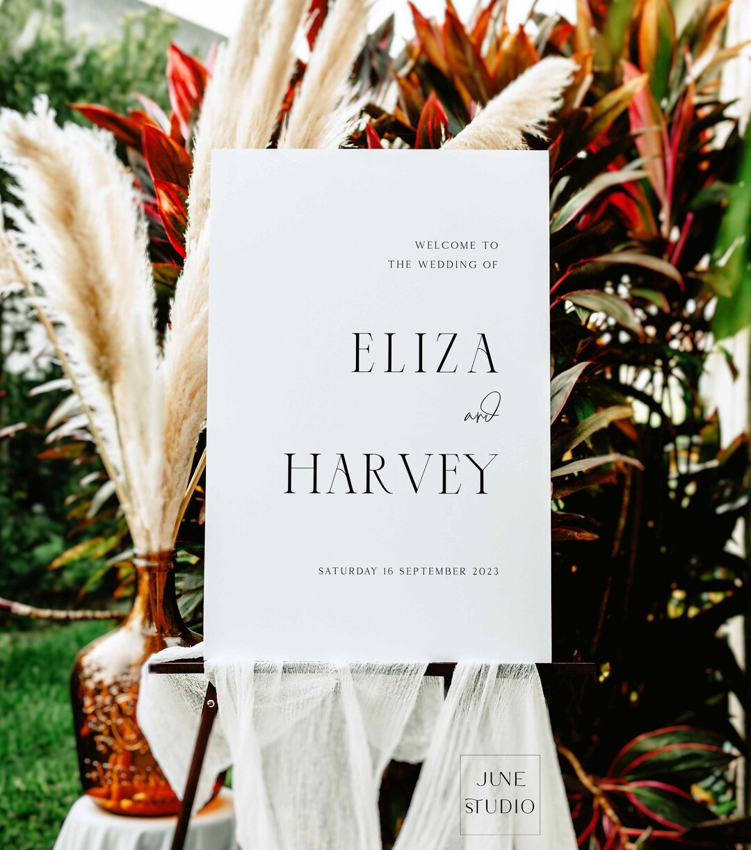 Minimalist Wedding Welcome Sign Template: Modern Serif Welcome Wedding ...