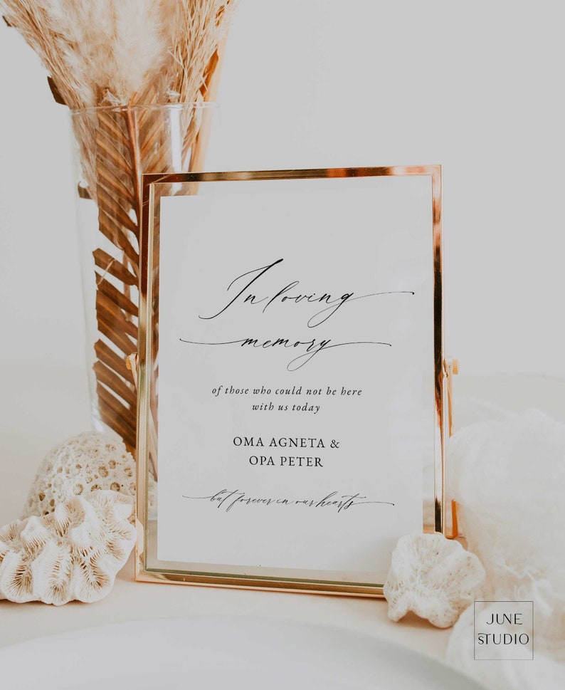 Modern Minimalist in Loving Memory Sign Template, Simple Loving Memory ...